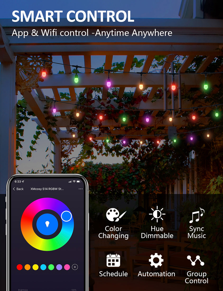 String Lights -outdoor exterior string lights-rgb string light-fair ...